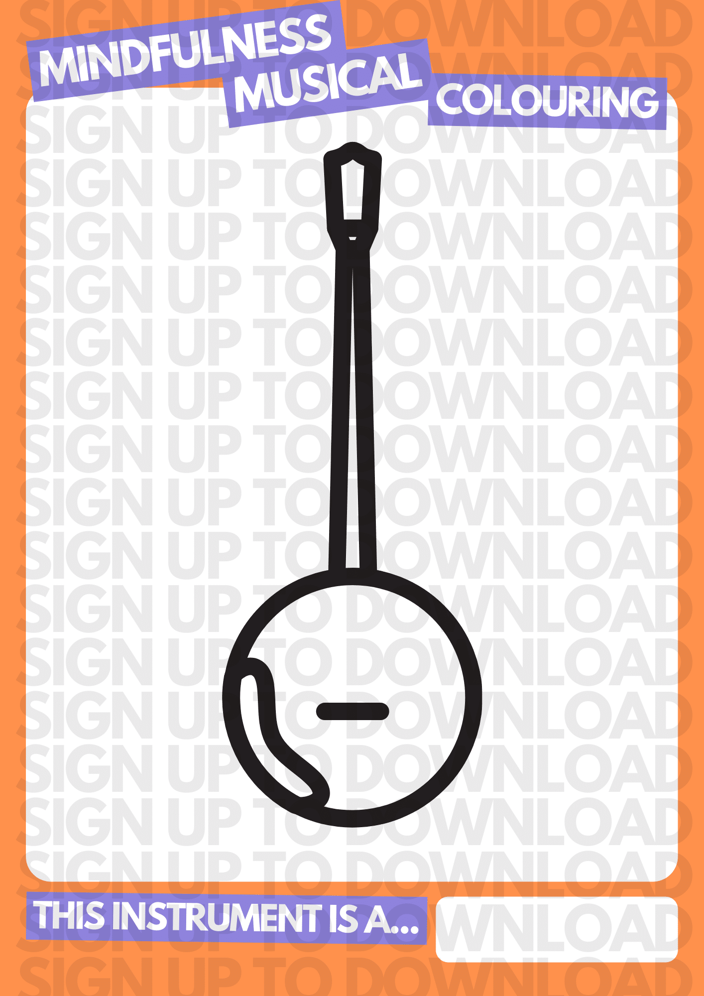 Musical Mindfulness Colouring Worksheet - World Music Day 2024