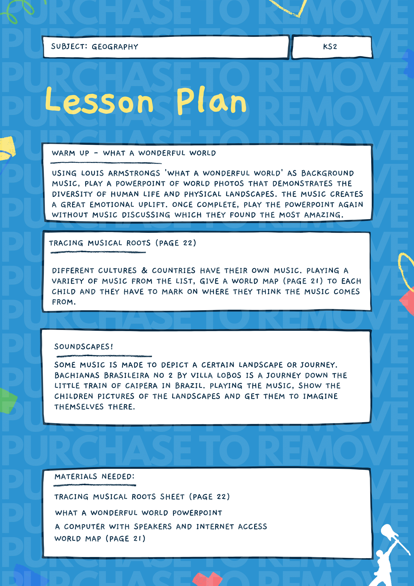 Cross-Curricular Lesson Plan Pack - World Music Day 2024