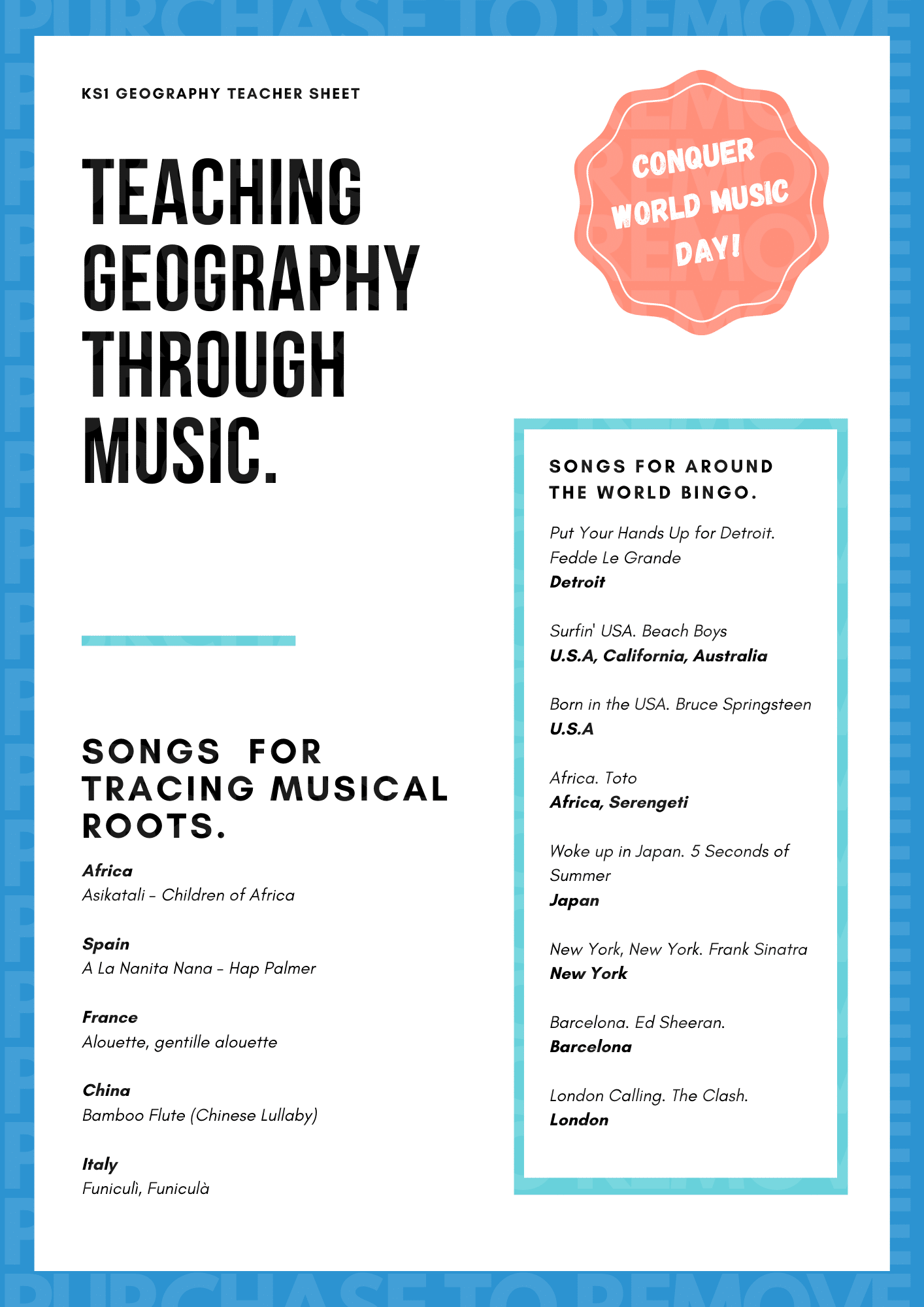 Cross-Curricular Lesson Plan Pack - World Music Day 2024