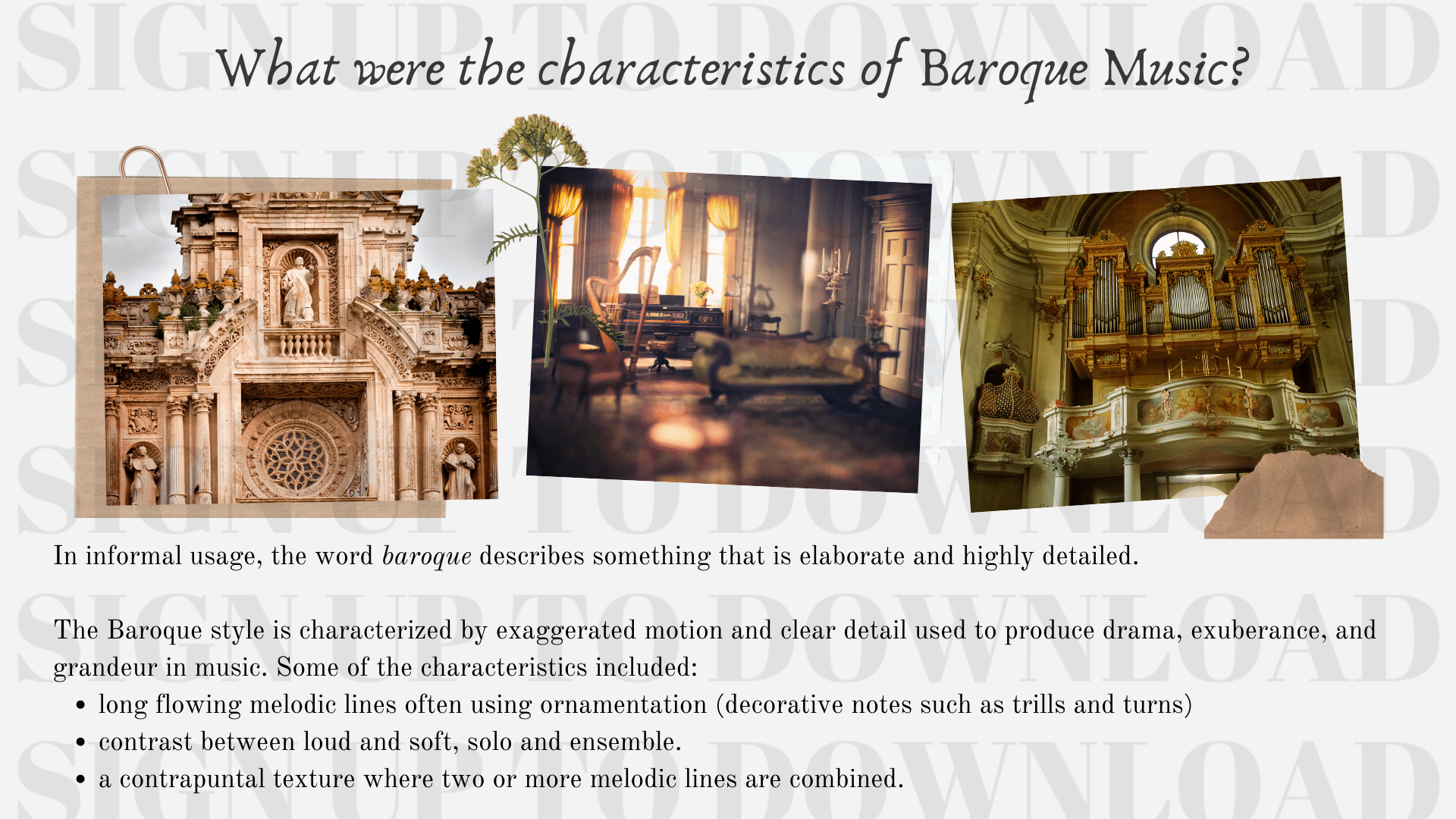 The Baroque Period - Presentation - World Music Day 2024