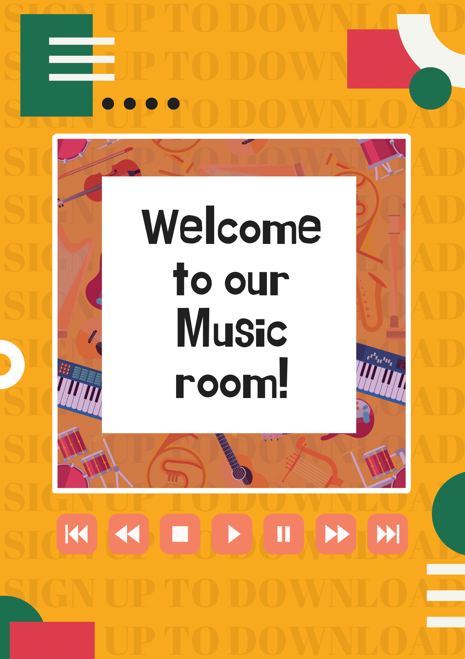 Music Room Decor - Welcome Signs - World Music Day 2024