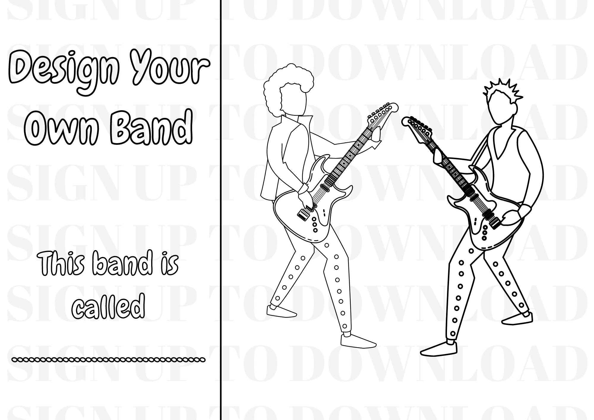 Design Your Own Band - Colouring Activity - World Music Day 2024