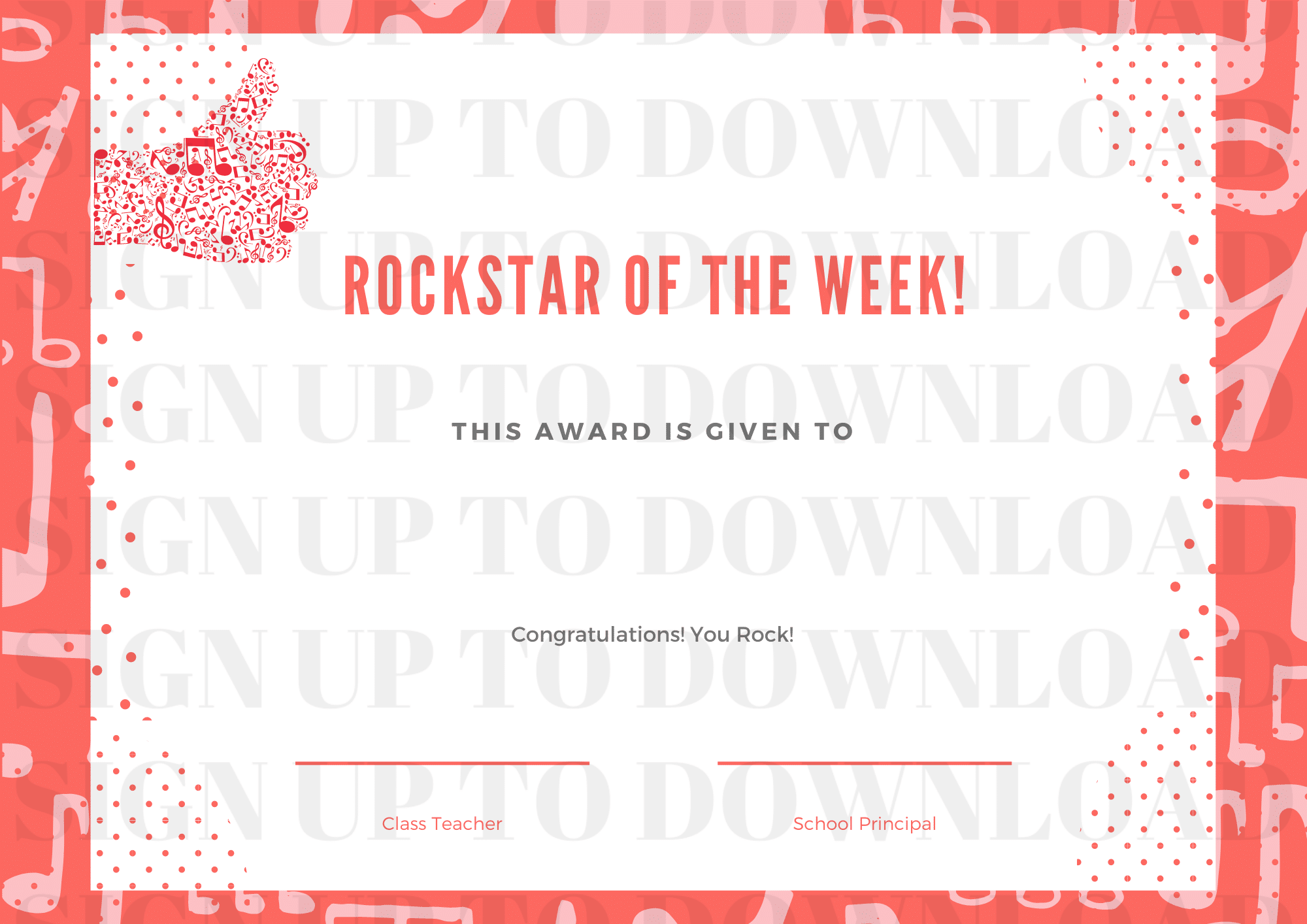 Rockstar Of The Week - Certificate Pack - World Music Day 2023