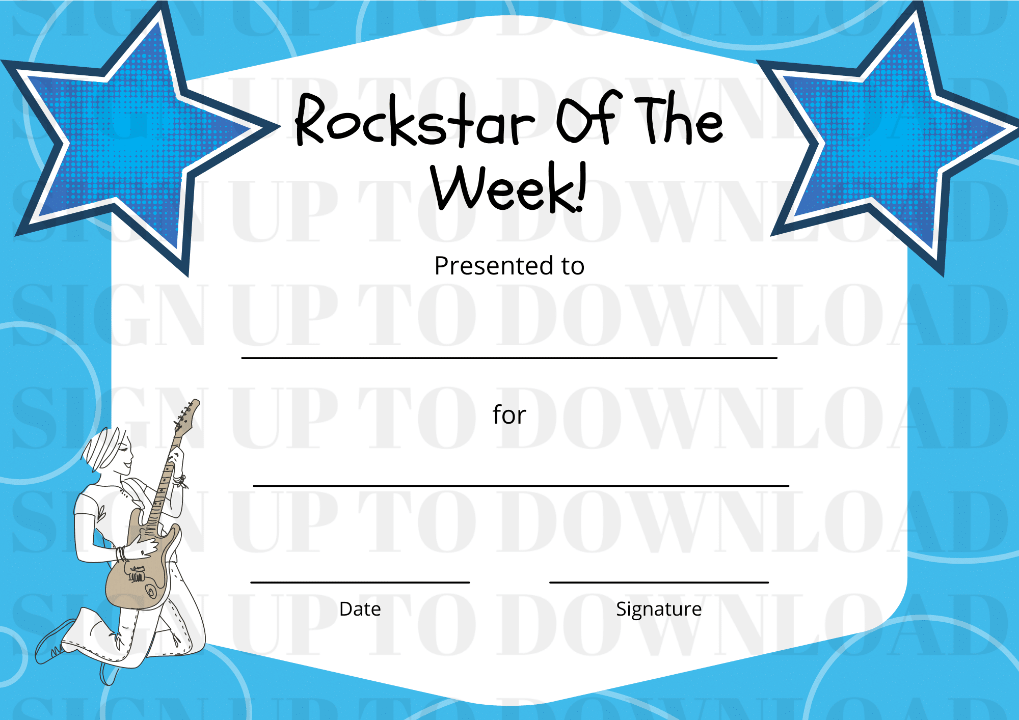 Rockstar Of The Week - Certificate Pack - World Music Day 2024