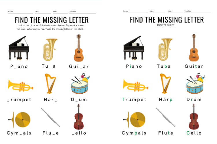 Music & Spelling - Find The Missing Letter - World Music Day 2026