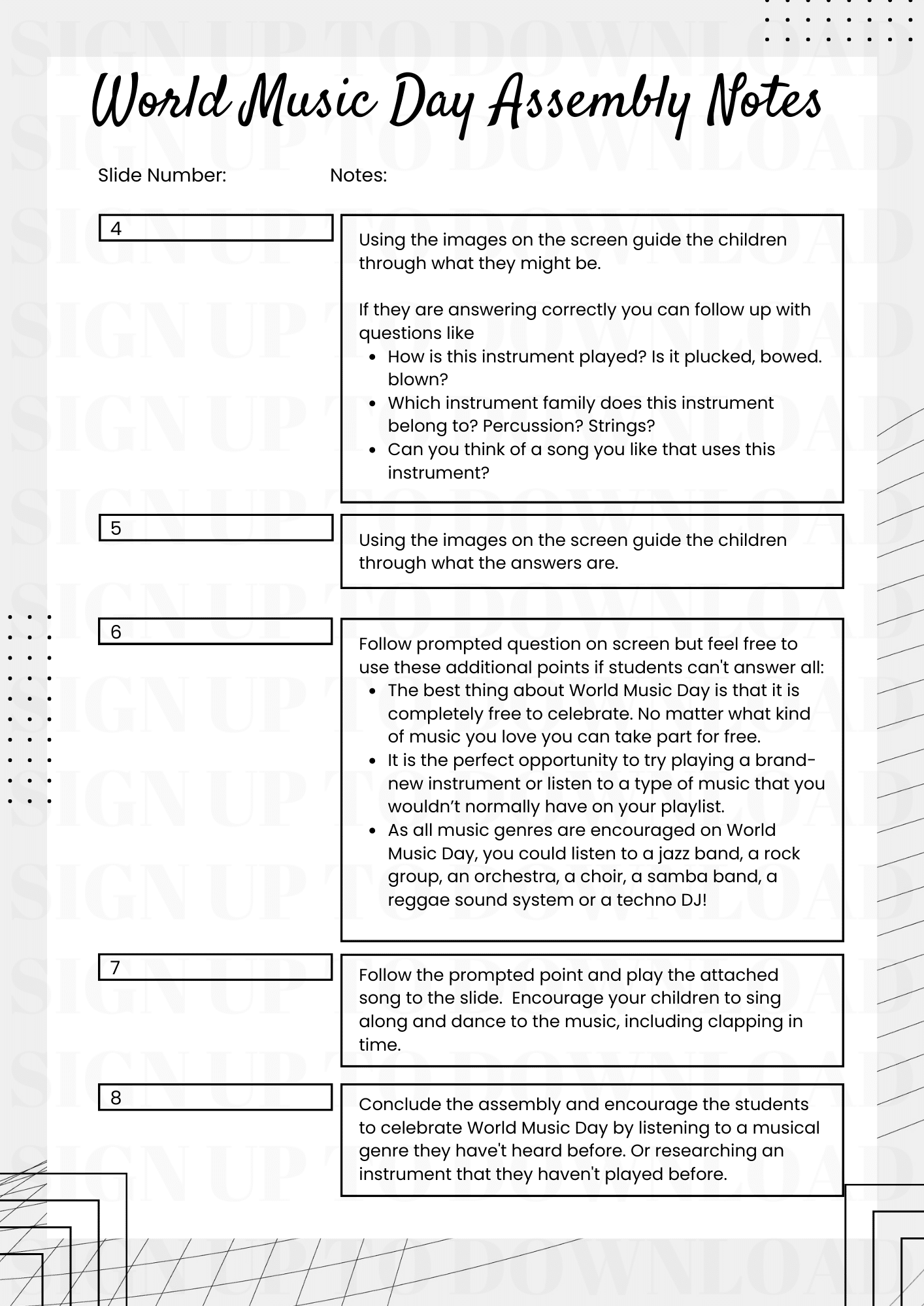 World Music Day - Assembly Pack - World Music Day 2023