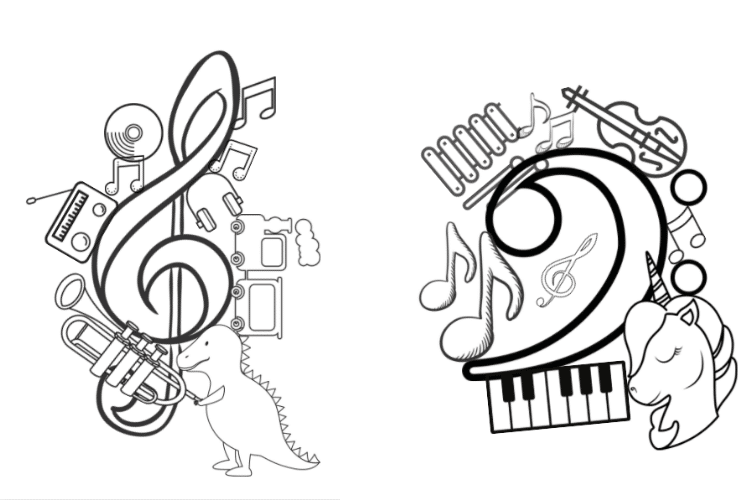 Music Colouring Worksheets - World Music Day 2025