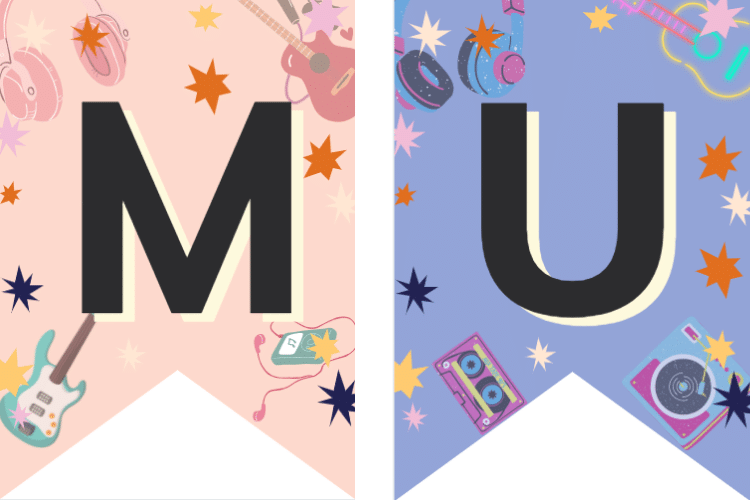 Music Room Bunting Decor - World Music Day 2025