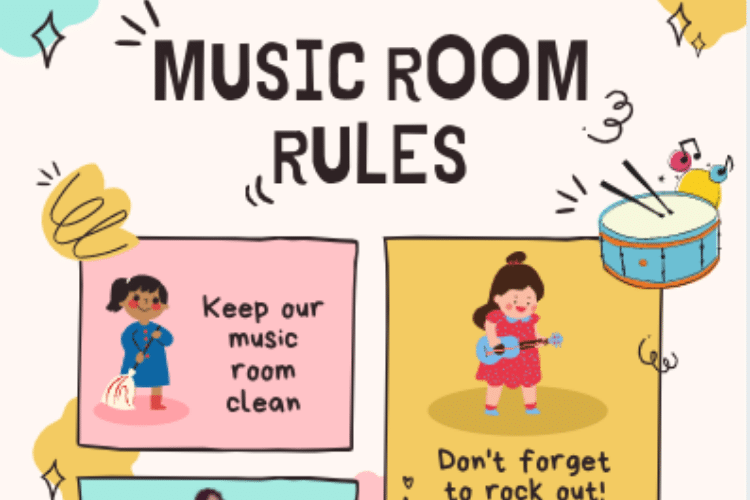 Music Room Rules - Display Poster - World Music Day 2025