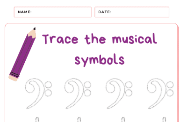 Trace The Musical Symbols - Colouring Activity - World Music Day 2025